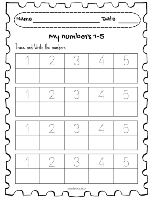 Tracing Numbers 1-5 | Trace and Write Numbers 1-5 - Made By Teachers