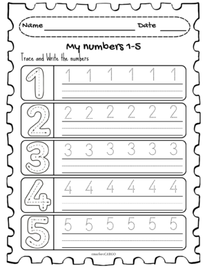 Tracing Numbers 1-5 | Trace and Write Numbers 1-5 - Made By Teachers