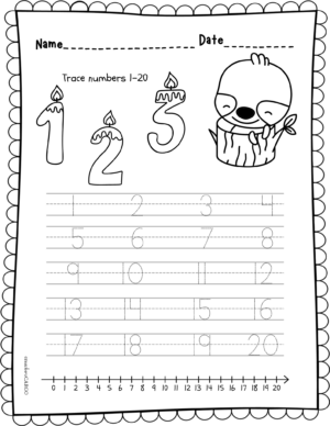 Tracing Numbers 1-20 |Writing Numbers 1-20 Worksheets|Fill in the ...