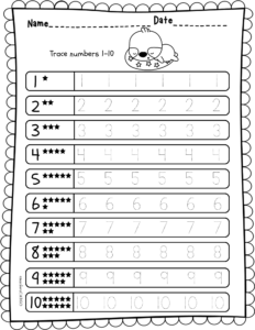 Tracing Numbers 1-20 |Writing Numbers 1-20 Worksheets|Fill in the ...