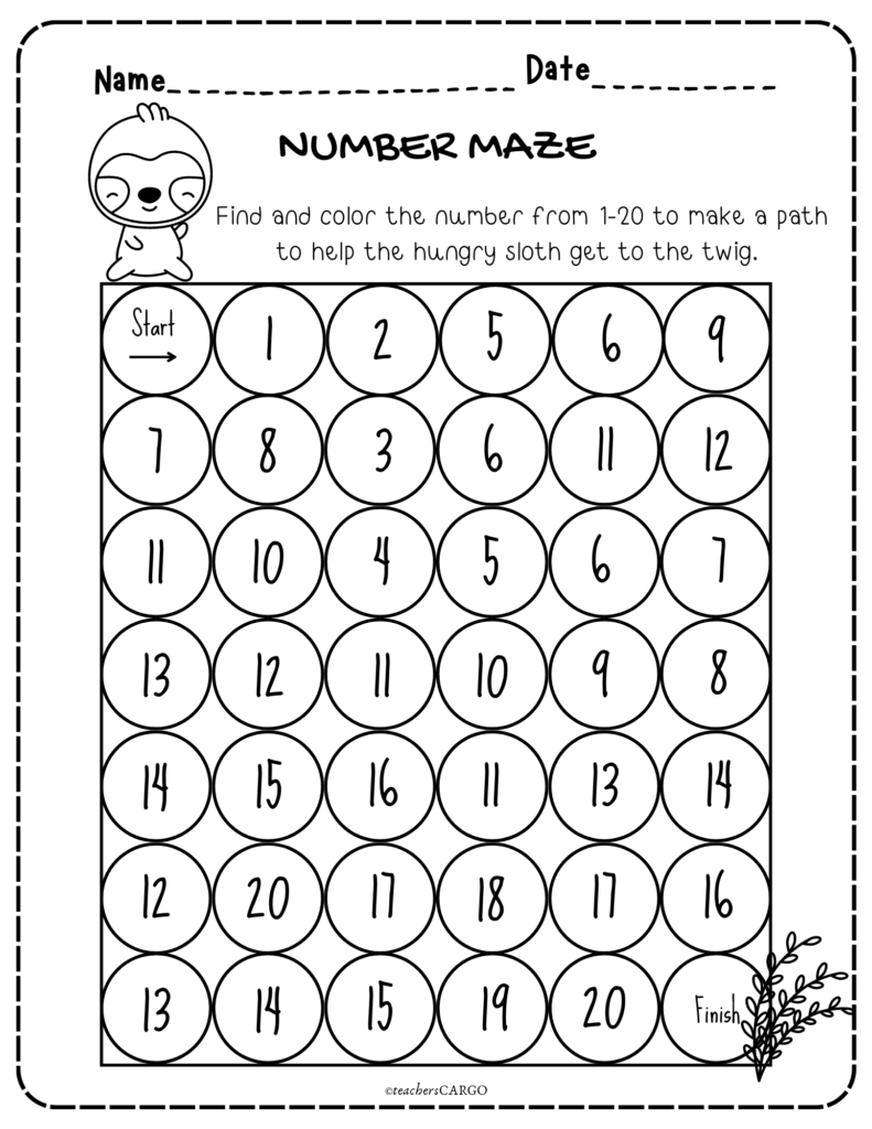 Tracing Numbers 1-20 |Writing Numbers 1-20 Worksheets|Fill in the ...