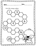 Tracing Numbers 1-20 |Writing Numbers 1-20 Worksheets|Fill in the ...