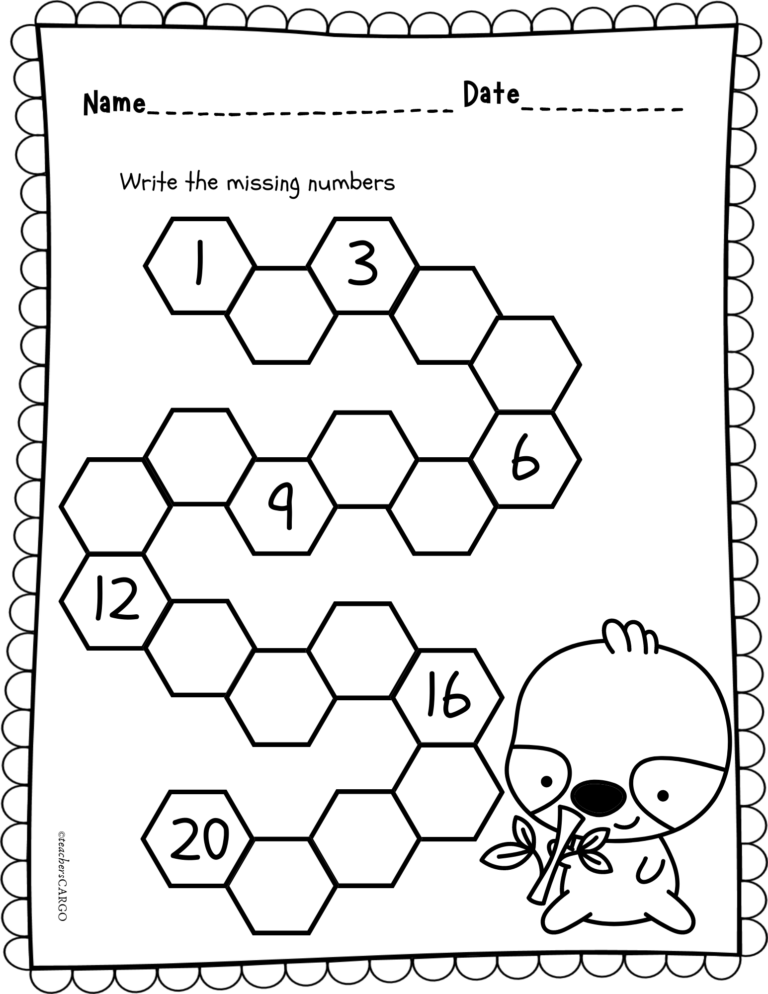 Tracing Numbers 1-20 |Writing Numbers 1-20 Worksheets|Fill in the ...