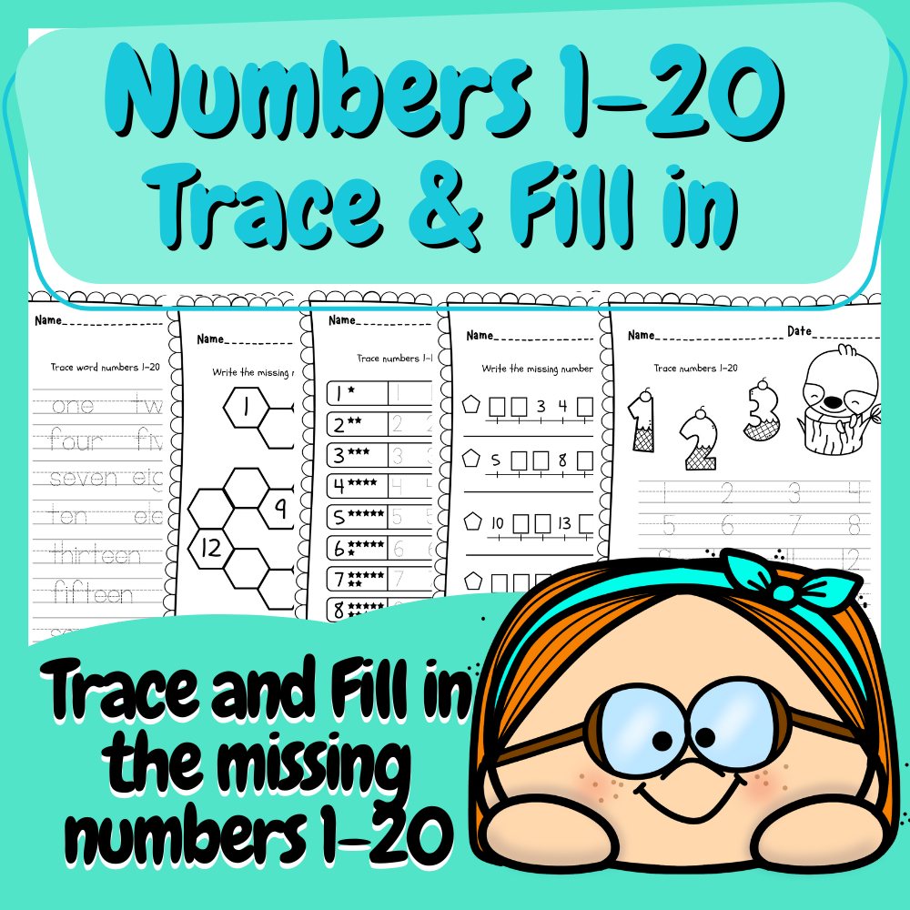Fill in the Missing Number 1-20 | Fill in the Missing Numbers Worksheet ...
