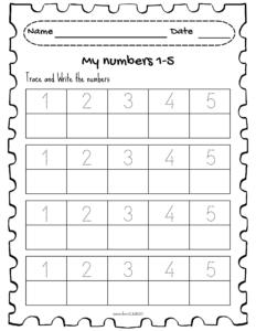 Tracing numbers 1-5 | Number tracing Worksheets | Numbers 1-5 | Made By ...