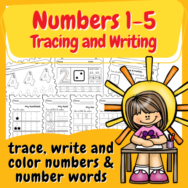 Tracing numbers 1-5 | Number tracing Worksheets | Numbers 1-5 | Made By ...