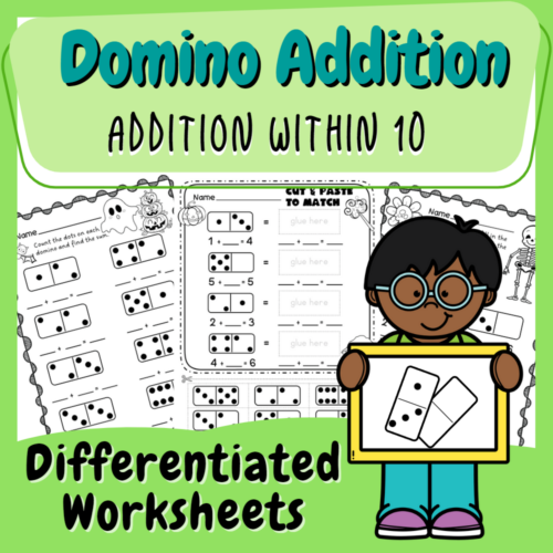 Domino Addition Worksheets | Halloween Addition within 10 | Made By ...