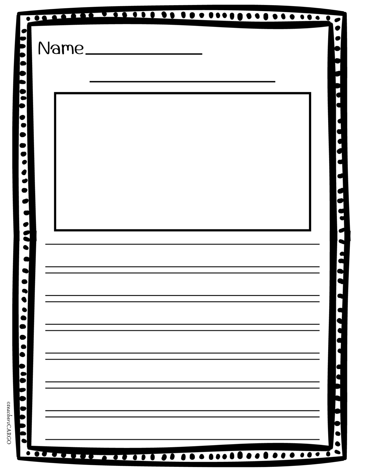 Primary Writing Paper with Picture Box | Lined Writing Paper | Made By ...