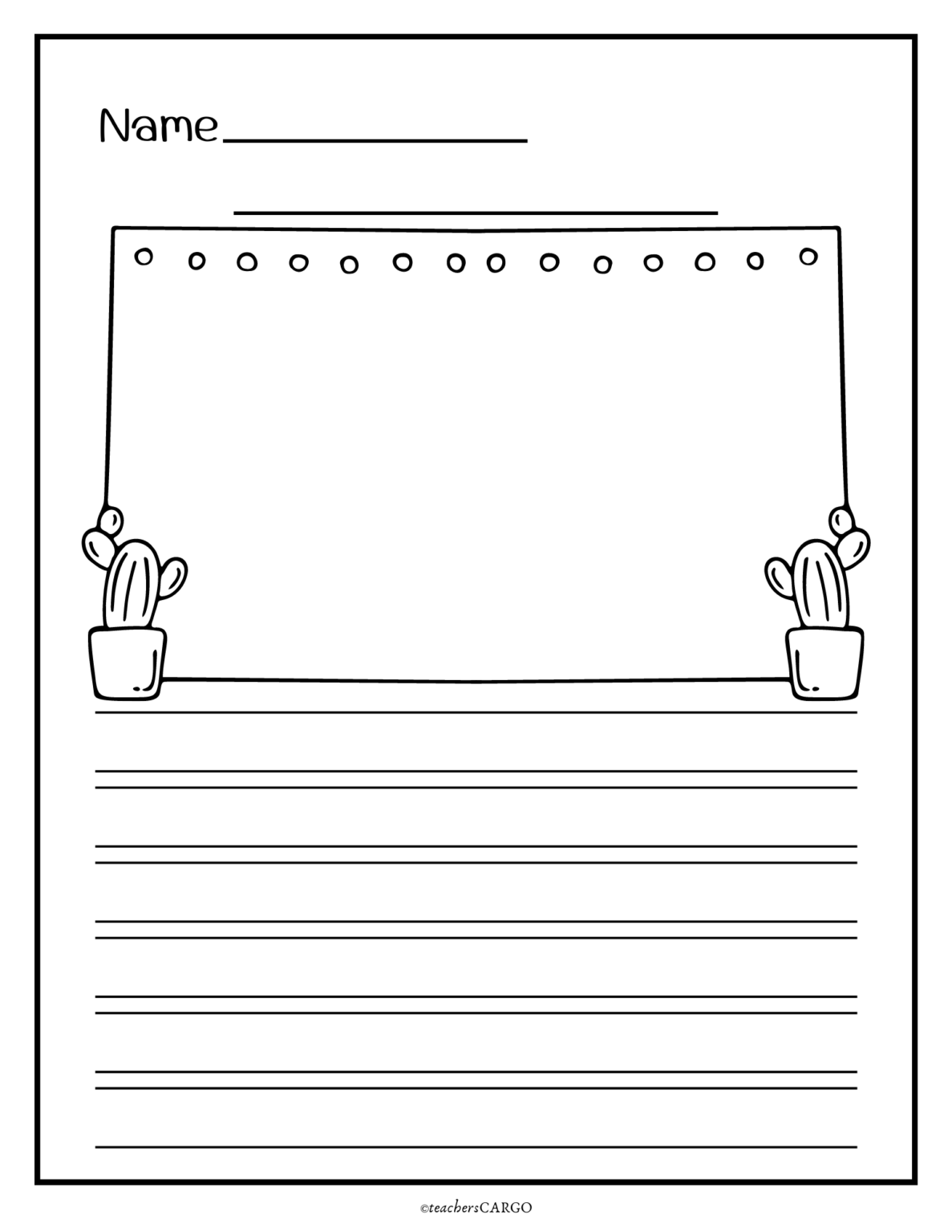 Primary Writing Paper with Picture Box | Lined Writing Paper | Made By ...