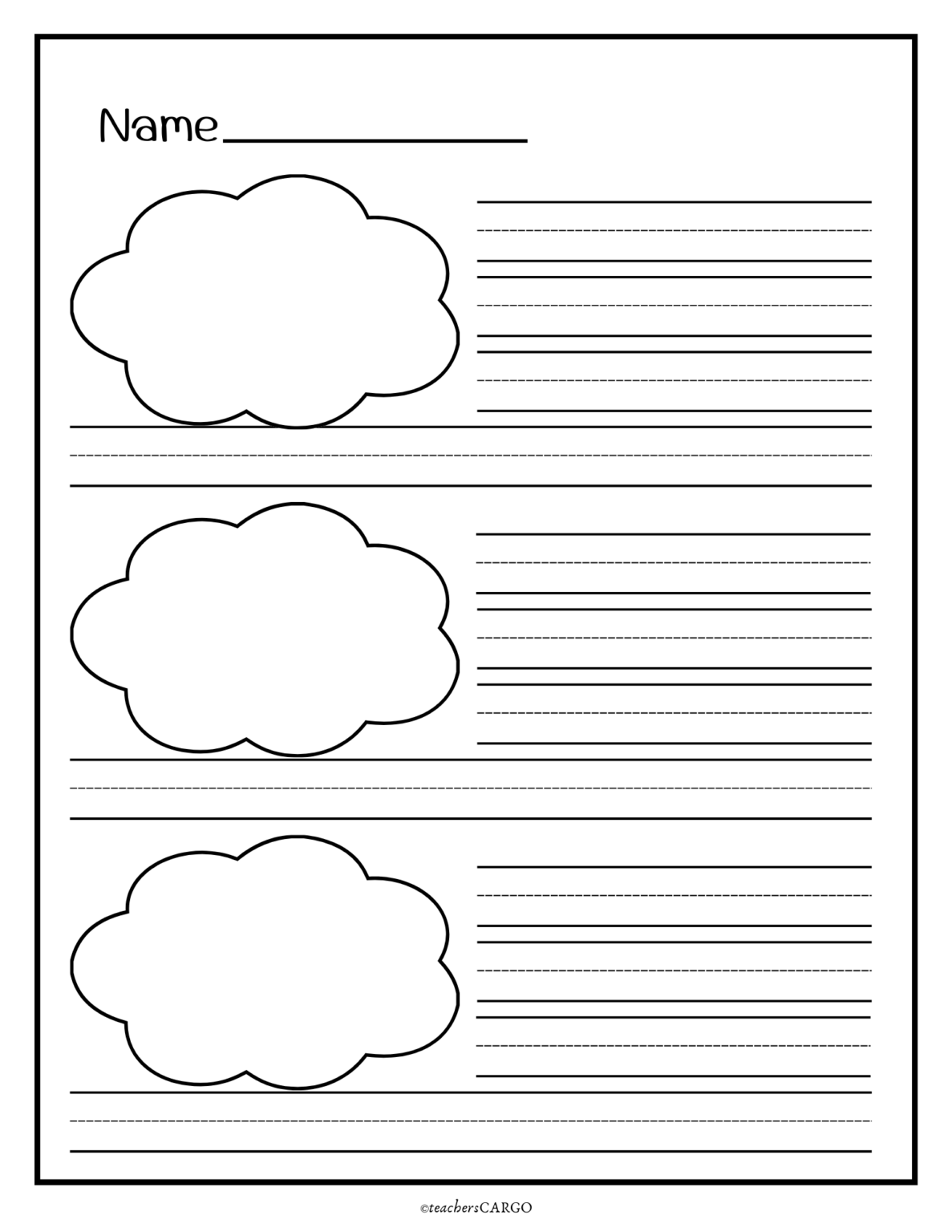Primary Writing Paper with Picture Box | Lined Writing Paper | Made By ...