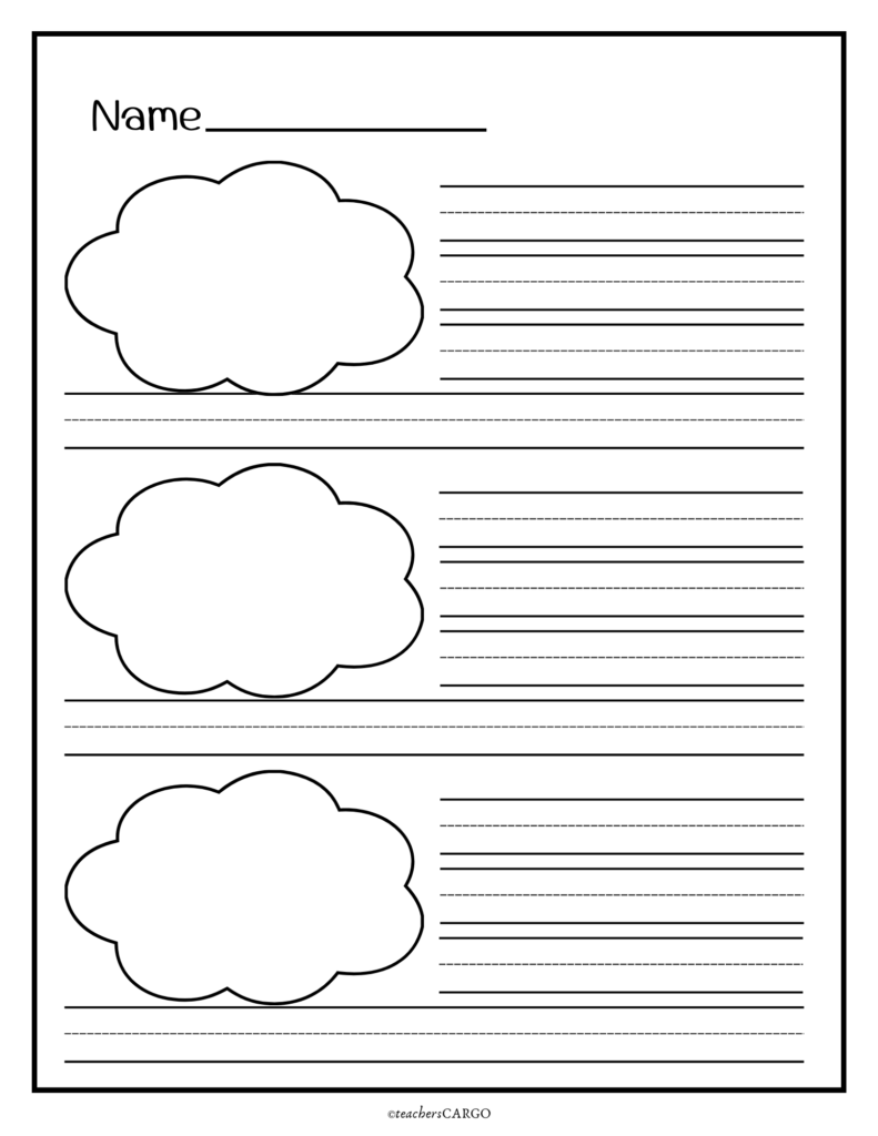 Primary Writing Paper with Picture Box | Lined Writing Paper | Made By ...