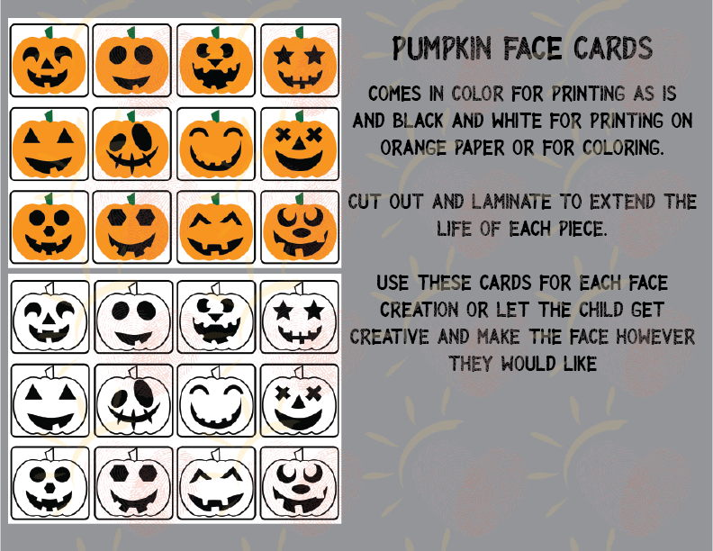 Jack-O-Lantern Face Making - pumpkin Matching game - Halloween ...