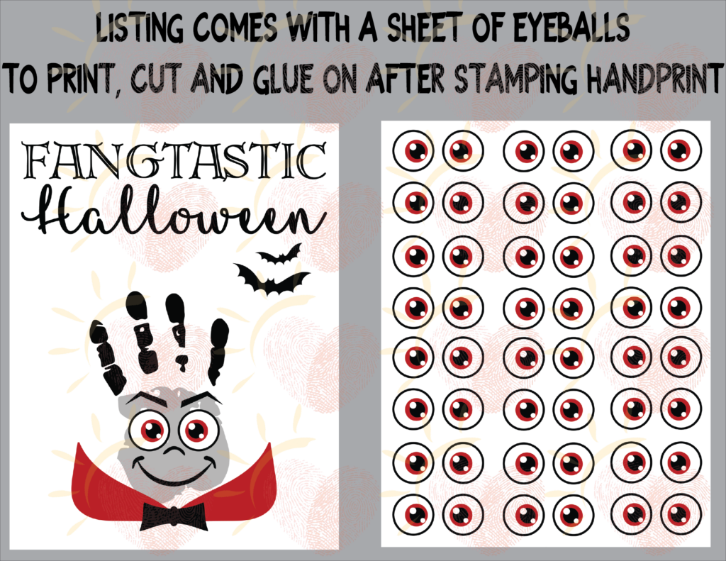 Fangtastic - Halloween - Dracula - vampire - bat - October - handprint ...