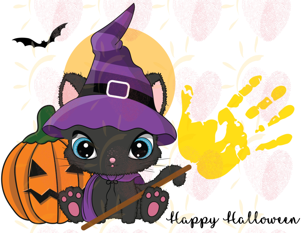 Wicked Cute - Witch - Happy Halloween - handprint - October - printable ...