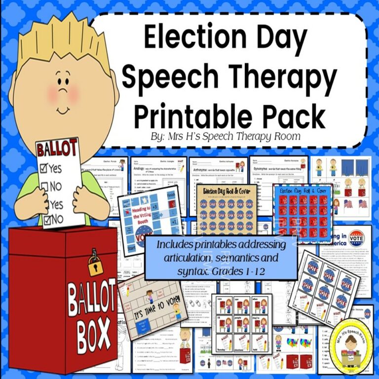 Election Day Speech Therapy Printable Pack | Made By Teachers