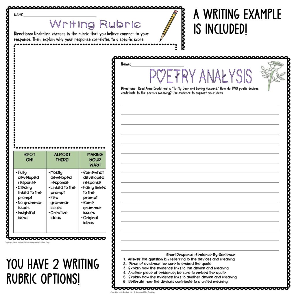 To My Dear and Loving Husband Quiz Activities Questions Anne Bradstreet ...