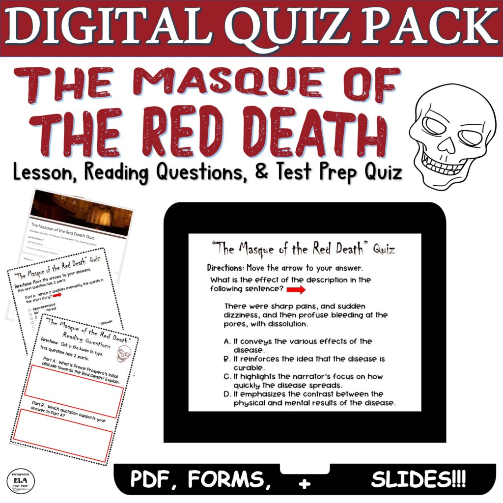 The Masque of the Red Death Quiz Poe Distance Learning Google Classroom ...