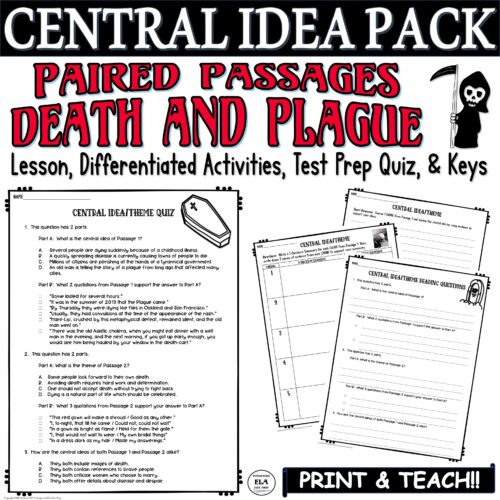 Paired Passages with Questions Reading Comprehension Central Idea ...