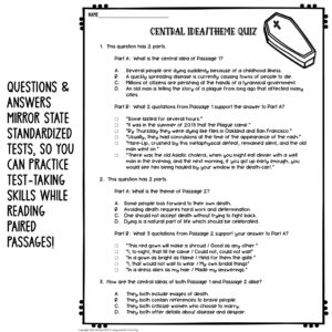 Paired Passages with Questions Reading Comprehension Central Idea ...