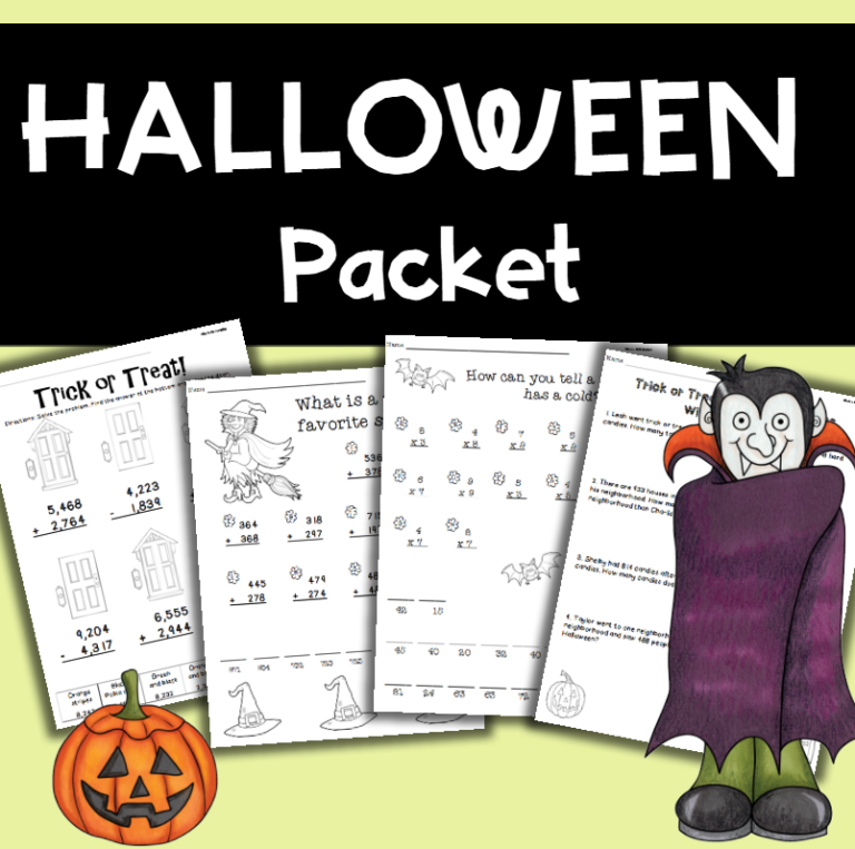 Halloween Multidigit Adding Subtracting with Regrouping and ...