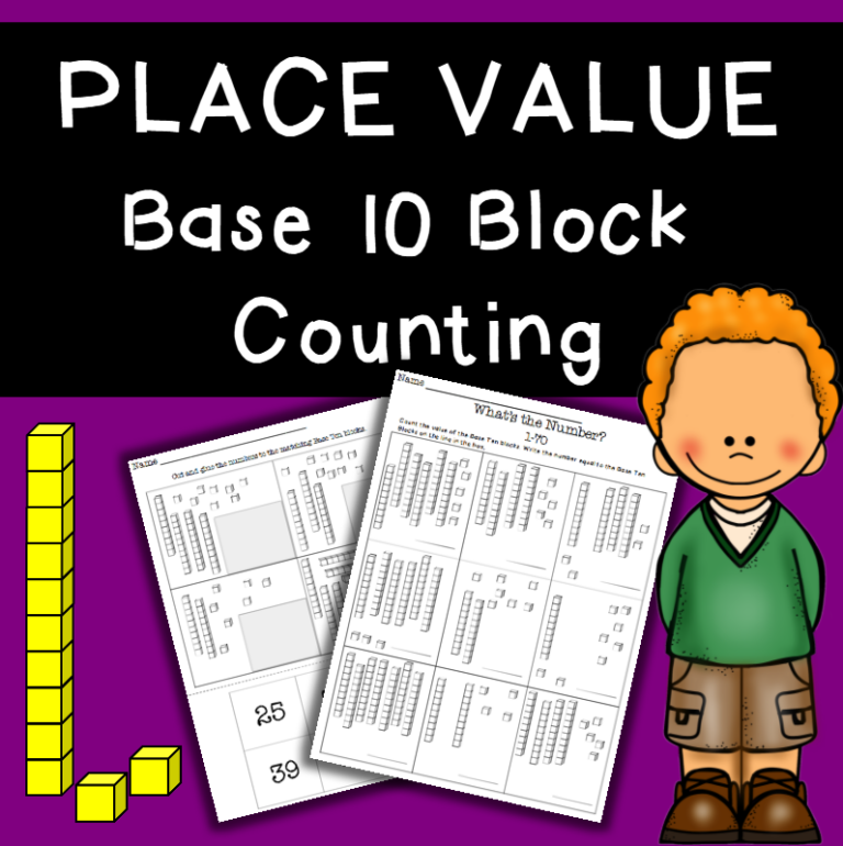 Place Value Counting Comparing Regrouping Base 10 Blocks Ones and Tens ...