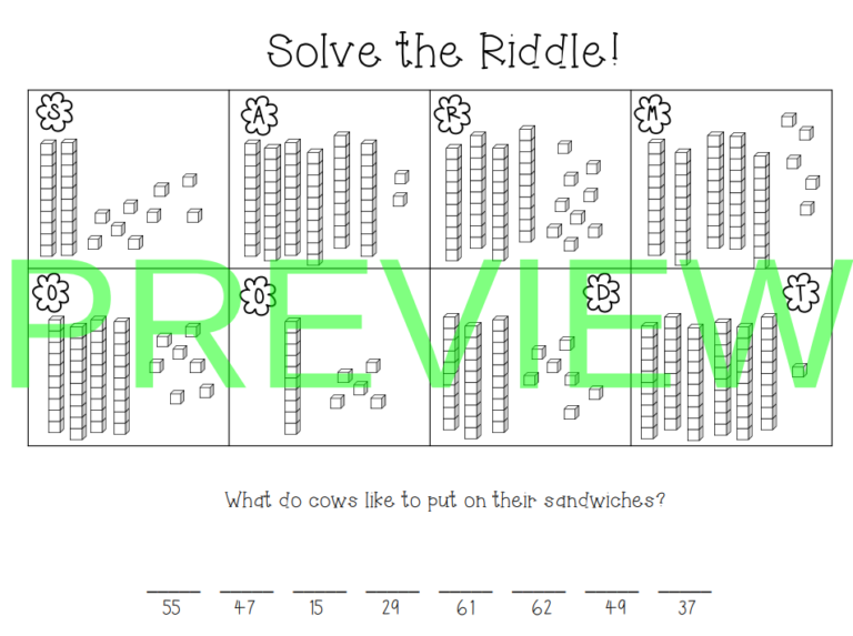 Place Value Riddles with Tens and Ones Base 10 Blocks | Made By Teachers