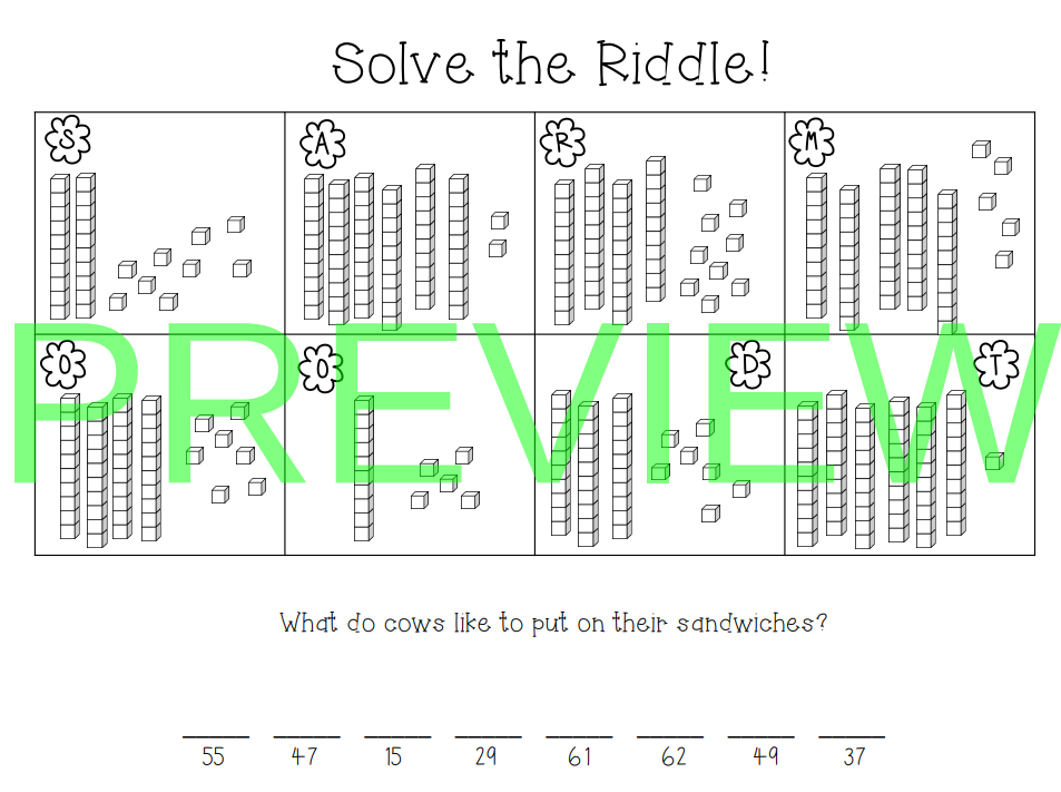 Place Value Riddles with Tens and Ones Base 10 Blocks | Made By Teachers