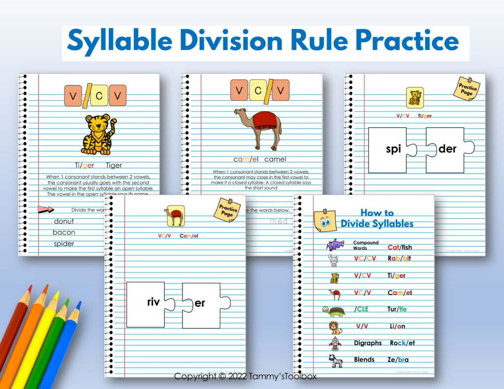 Syllable Division Rules Bundle Print and Digital Resources - Made By ...