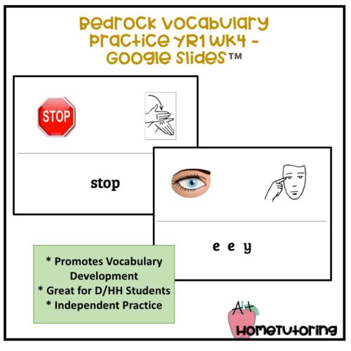 Bedrock Vocabulary YR1 Weeks 1-4 Practice Bundle - Google Slides ...