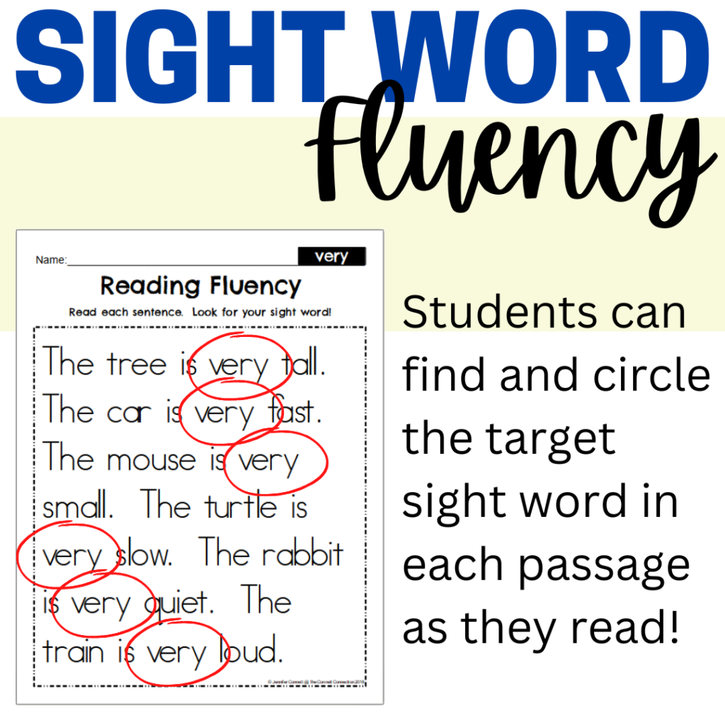 Fry 101-200 Sight Word Fluency Passages - No Prep Sight Word Stories ...