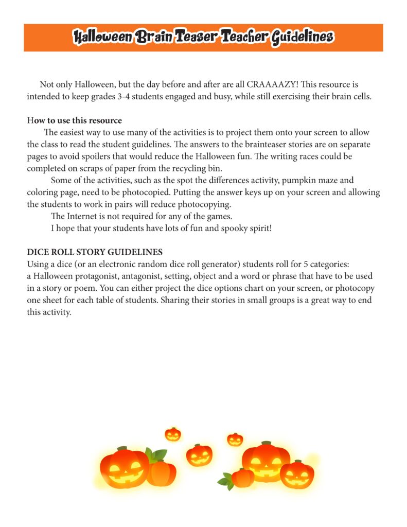 Halloween Brain Teaser Stories, Riddles and Puzzles Grades 3-4 - Made ...