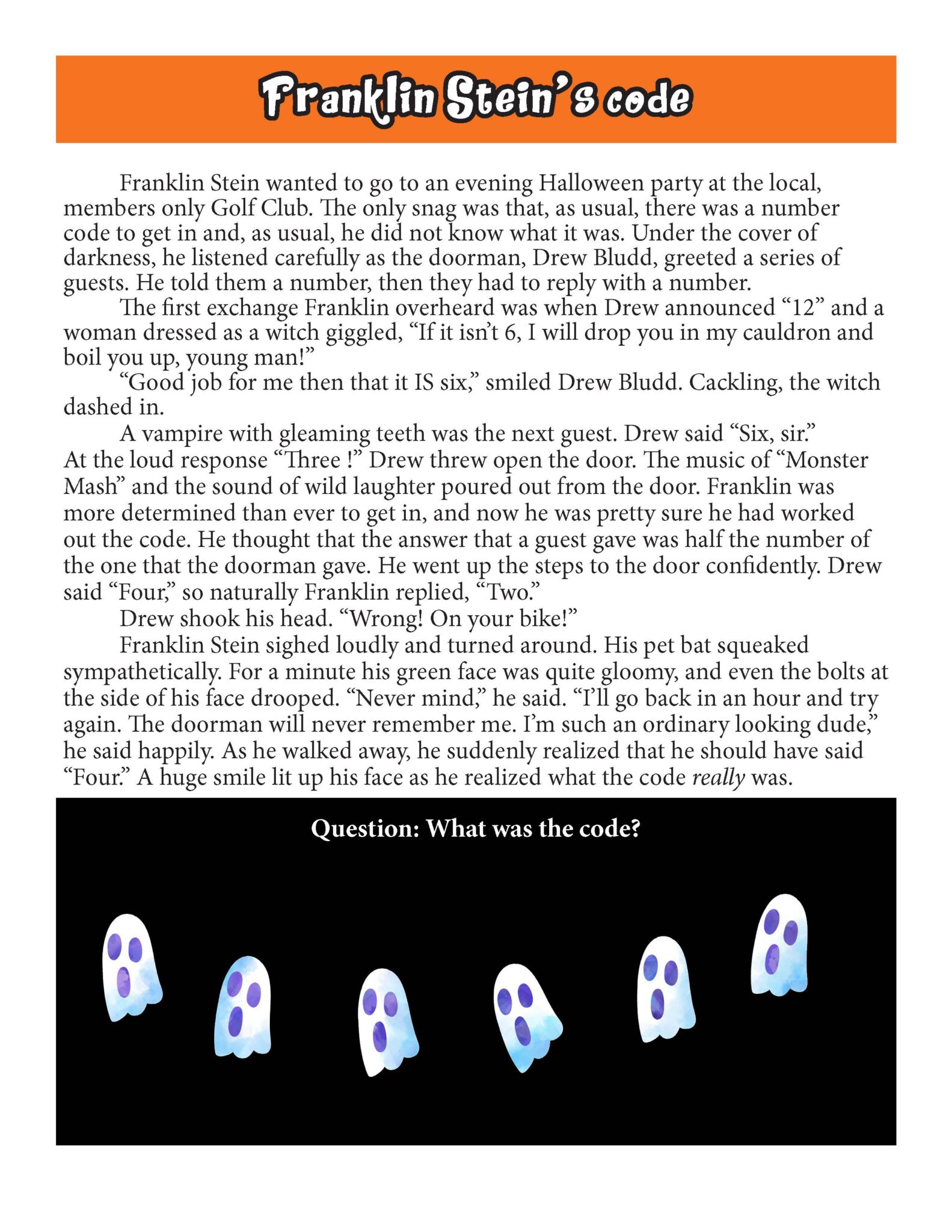 Halloween Brain Teaser Stories, Riddles and Puzzles Grades 3-4 - Made ...