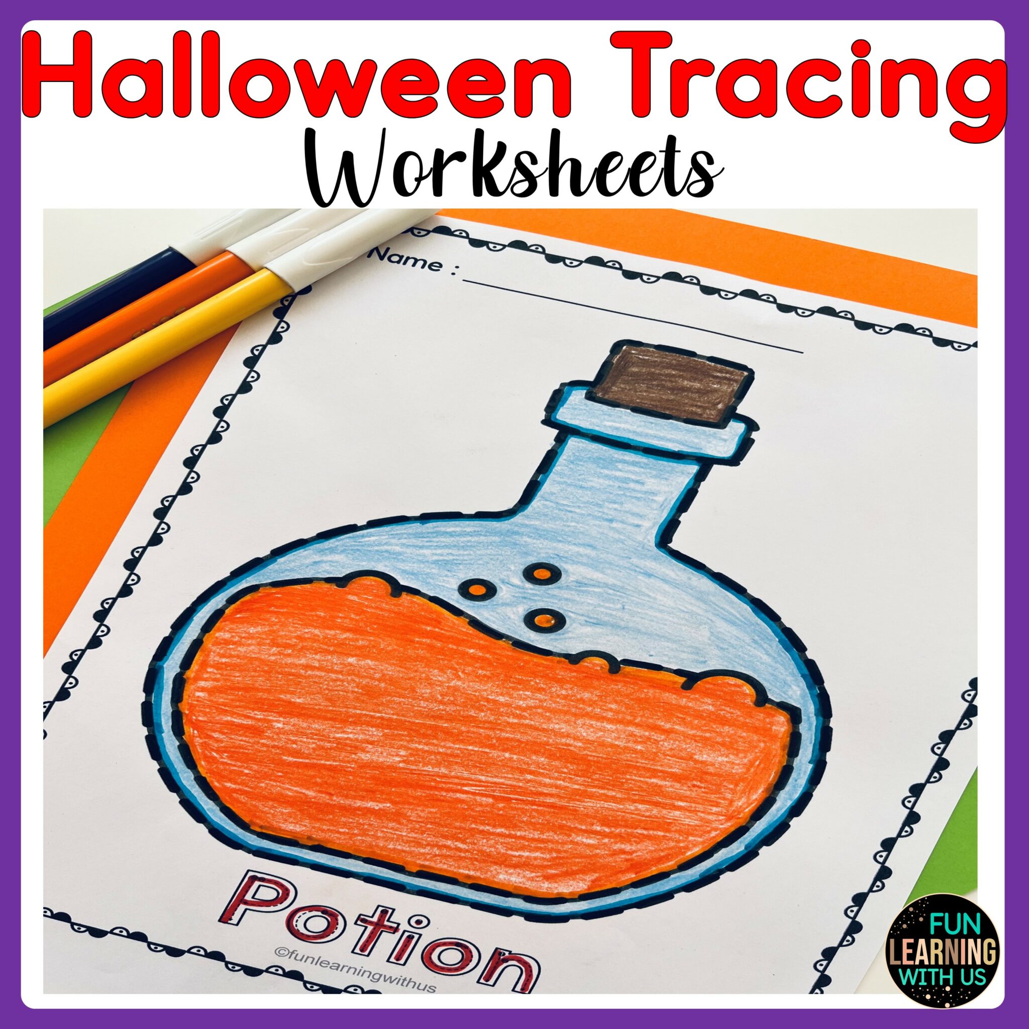 Halloween Picture Tracing & Coloring Fine Motor Activity | October ...