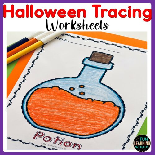 Halloween Picture Tracing & Coloring Fine Motor Activity | October ...