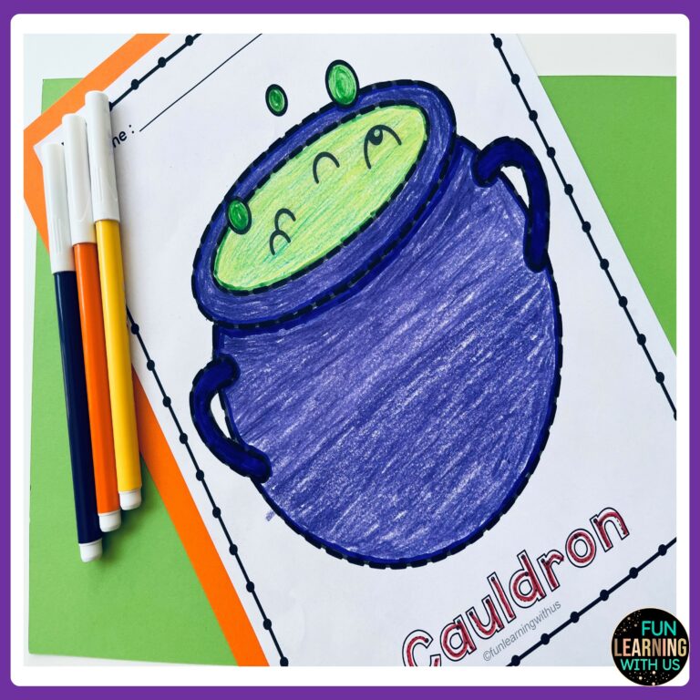 Halloween Picture Tracing & Coloring Fine Motor Activity | October ...