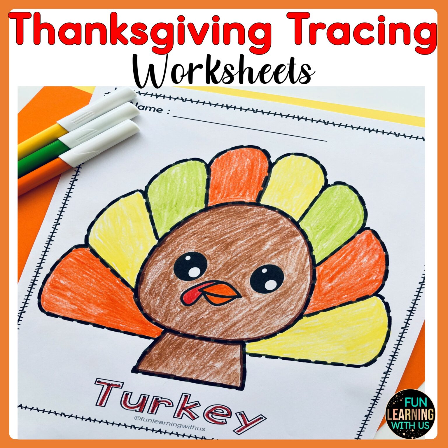 Thanksgiving Picture Tracing & Coloring Fine Motor Activity | November ...