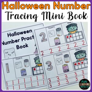 Halloween Tracing Number Practice Mini Book | October Math Worksheets ...