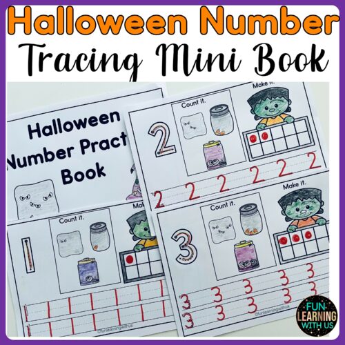 Halloween Tracing Number Practice Mini Book | October Math Worksheets ...