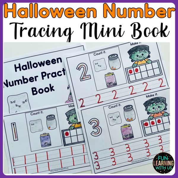Halloween Tracing Number Practice Mini Book | October Math Worksheets ...