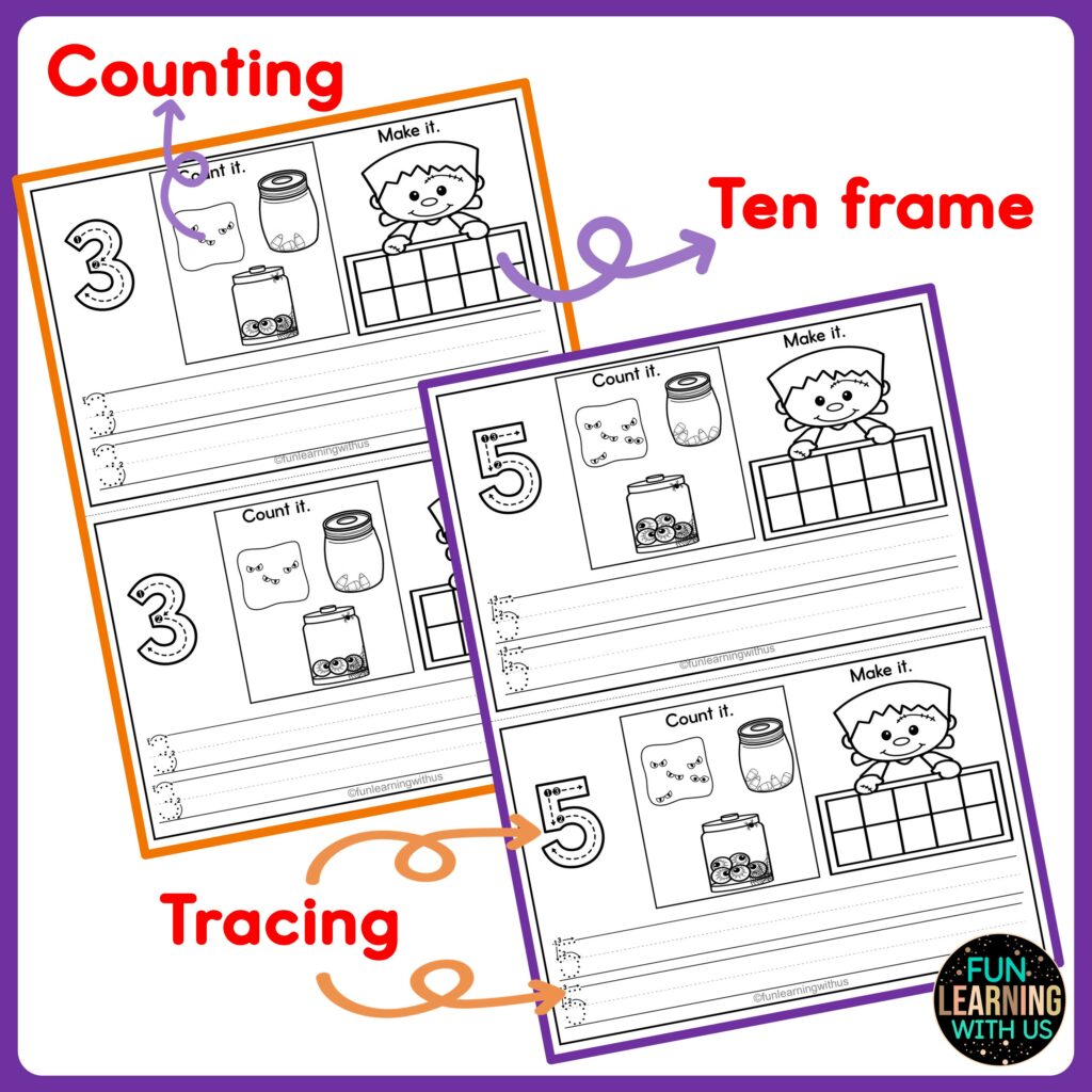 Halloween Tracing Number Practice Mini Book | October Math Worksheets ...