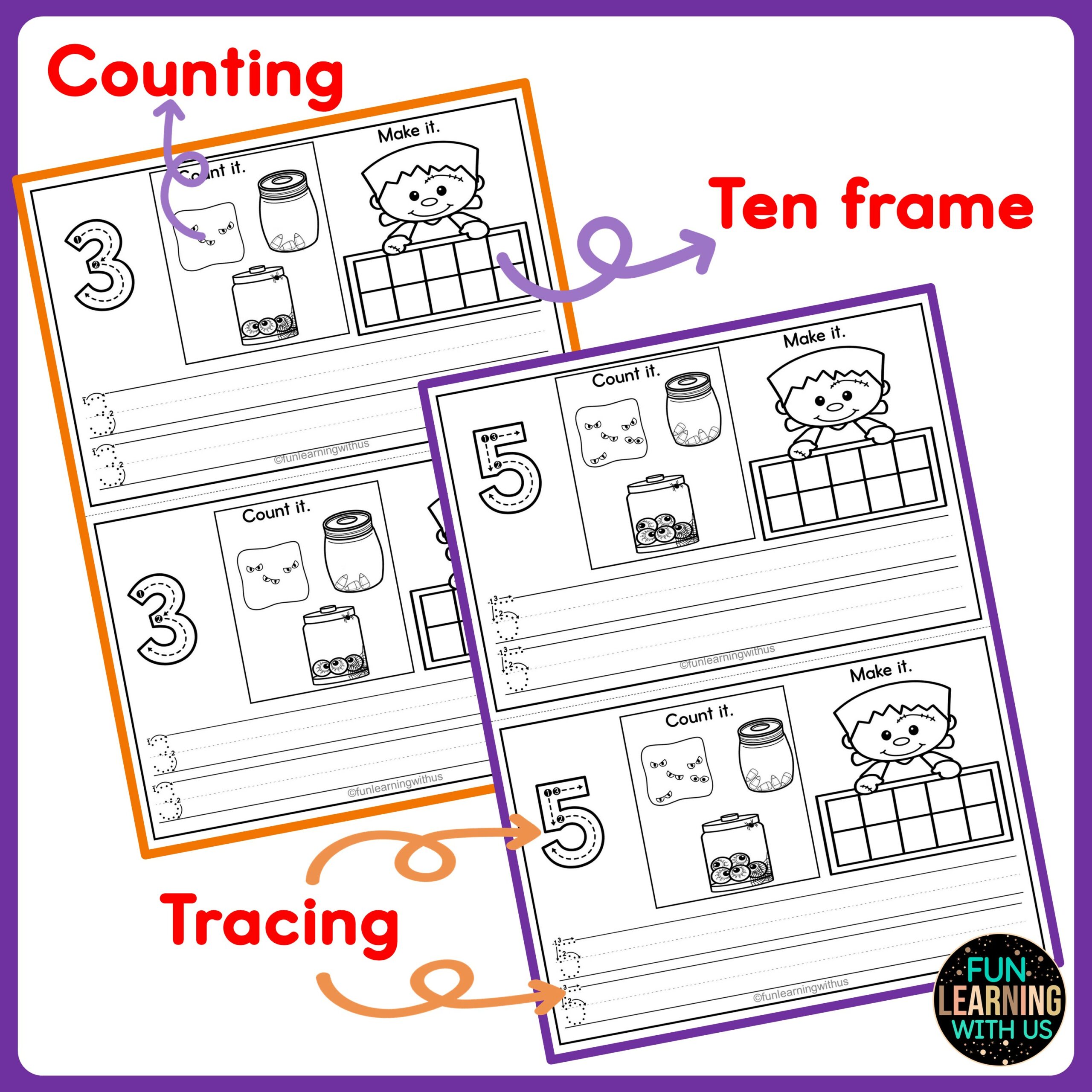 Halloween Tracing Number Practice Mini Book | October Math Worksheets ...