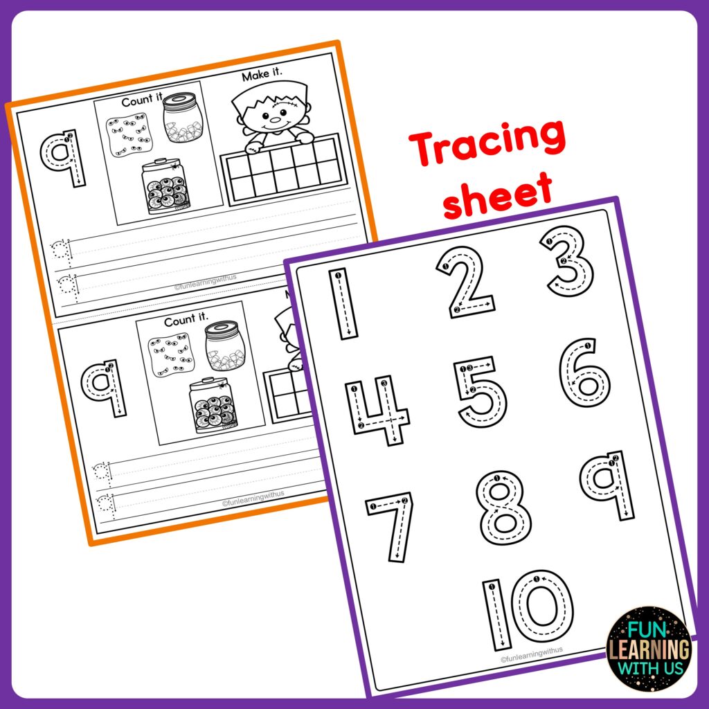 Halloween Tracing Number Practice Mini Book | October Math Worksheets ...