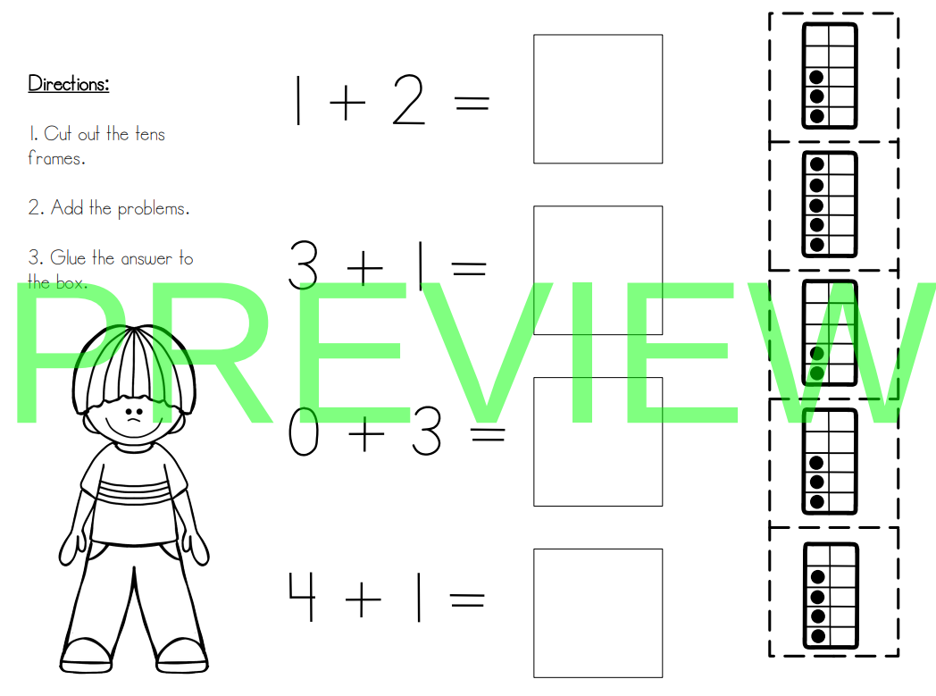 Basic Addition and Subtraction with Tens Frames | Made By Teachers