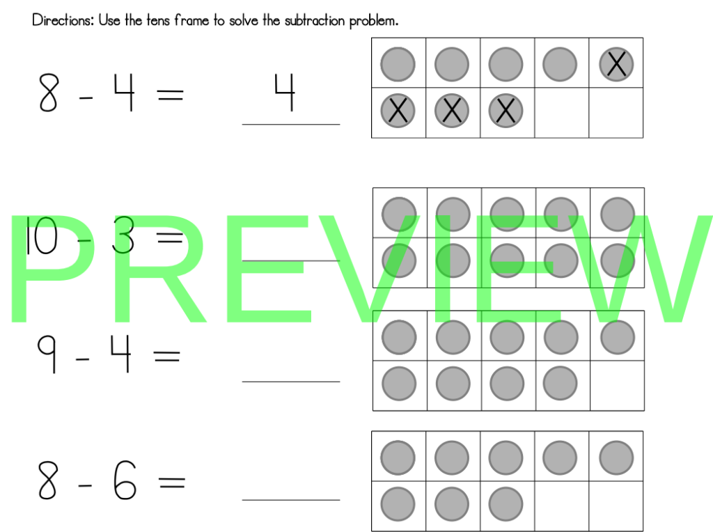 Basic Addition and Subtraction with Tens Frames | Made By Teachers