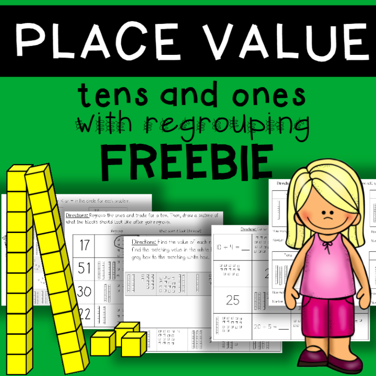 FREEBIE Place Value Adding w/ Regrouping 2 Digits Tens and Ones Base ...