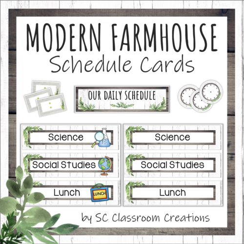 Modern Farmhouse Schedule Cards- Classroom Decor | Made By Teachers