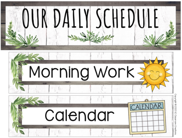 Modern Farmhouse Schedule Cards- Classroom Decor | Made By Teachers