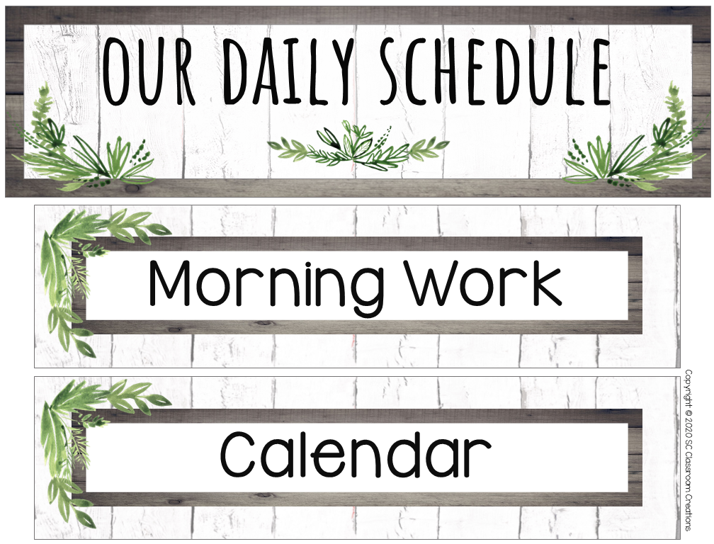 Modern Farmhouse Schedule Cards- Classroom Decor | Made By Teachers