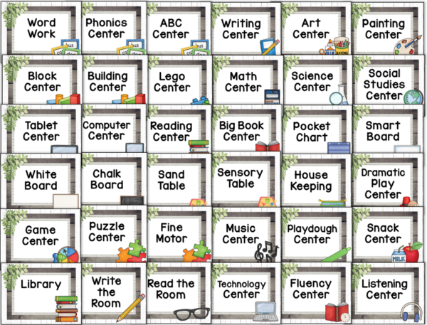 Modern Farmhouse Center Signs- Classroom Decor | Made By Teachers