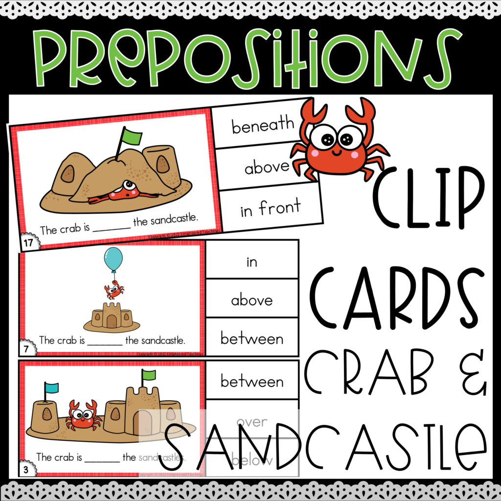 Summer Preposition Clip Cards Positional Words Prepositions of Place ...